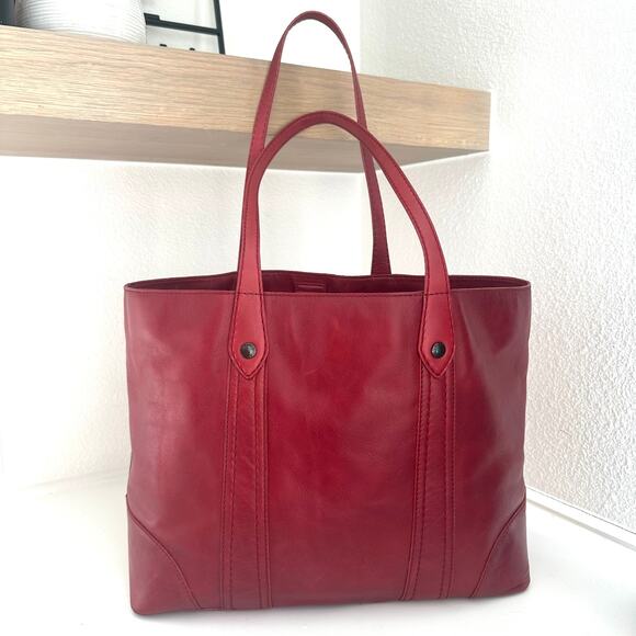 Frye | Bags | Frye Melissa Shopper Tote Bag Red Leather Boho Vintage ...